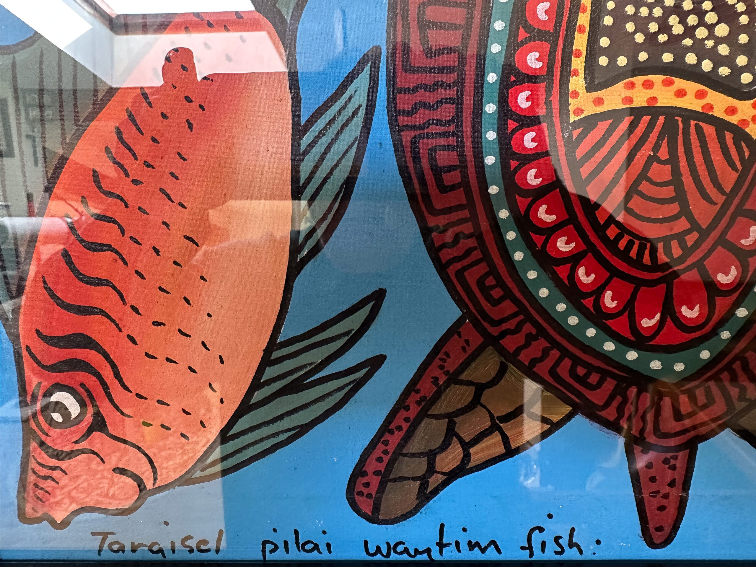 John SIUNE ( 1965 ) Huile sur toile école chimbu port moresby papouasie ...